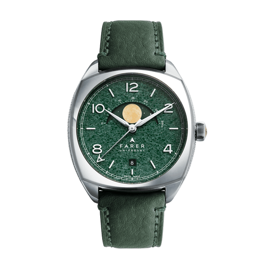 Farer EU - Halley Moonphase - 38.5mm Swiss-Made Manual Wind Watch ...