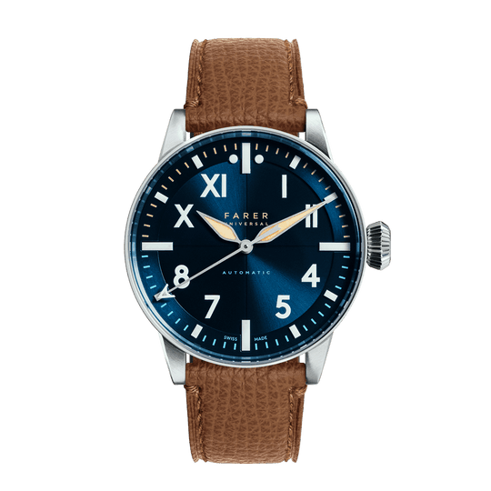 Farer EU - Halley Moonphase - 38.5mm Swiss-Made Manual Wind Watch ...