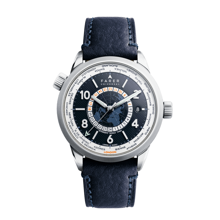 Farer EU - Halley Moonphase - 38.5mm Swiss-Made Manual Wind Watch ...